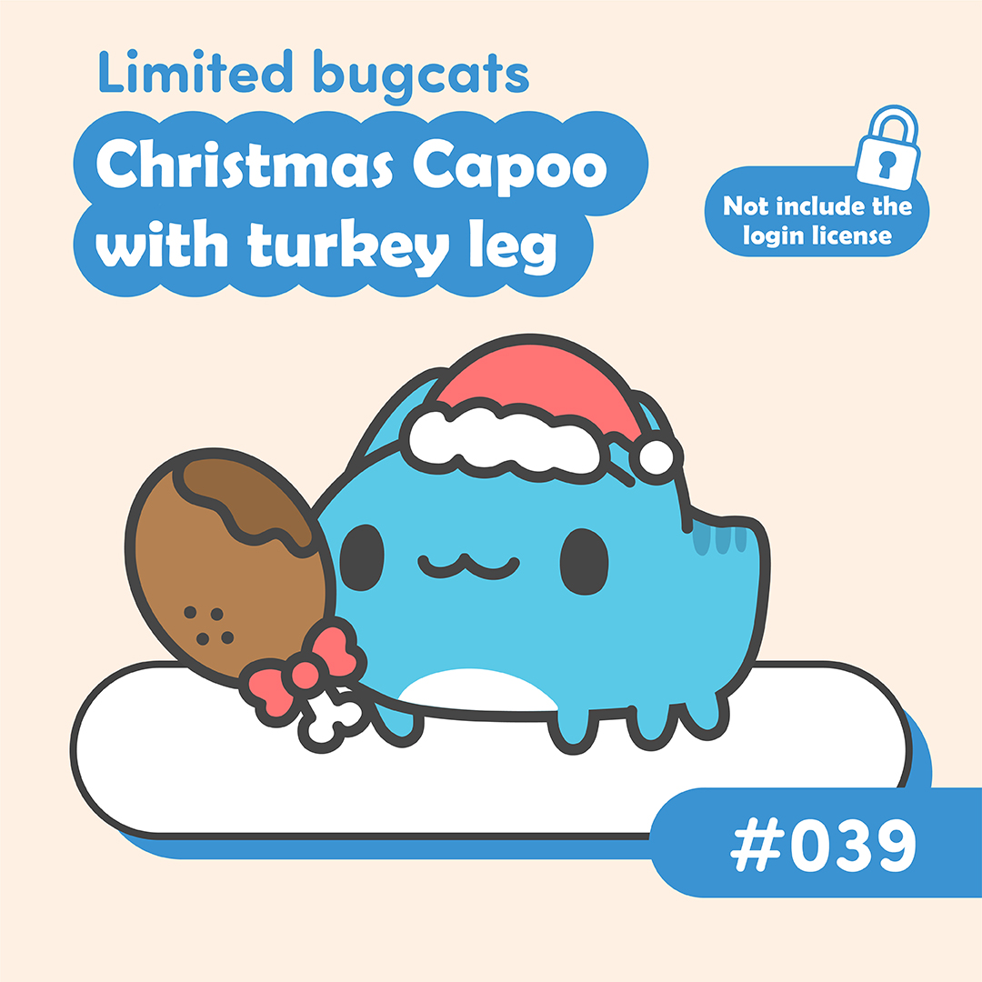 Christmas Capoo with turkey leg - Capoo Pals